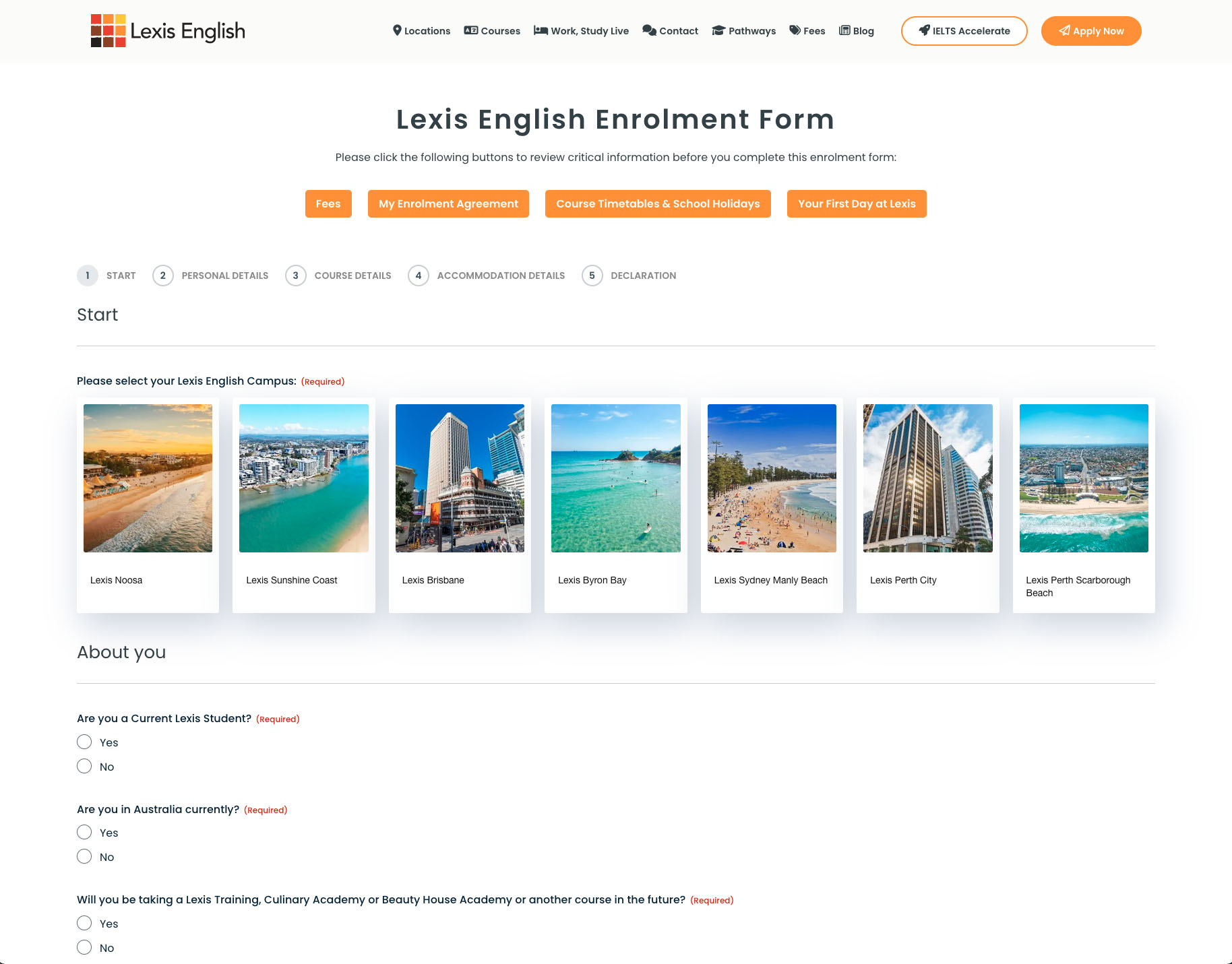 Lexis English Enrolment Form - Lexis English